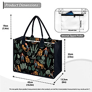 ROZEMARI Unique Design 2PCS Printed Women's Canvas Tote Bag and PU Leather Wallet Handbags for Travelling Picnic Shopping