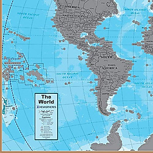 Waypoint Geographic Scratch-Off World Wall Map, Laminated World Map Poster, Educational Wall Art For Home, Classroom, or Office, Unique Gifts, 24” x 36”