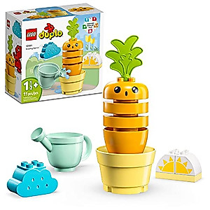 LEGO DUPLO My First Growing Carrot 10981, Stacking Toys for Babies 1.5+ Years Old with 4 Vegetable Bricks, Learning Educational Toy for Toddlers
