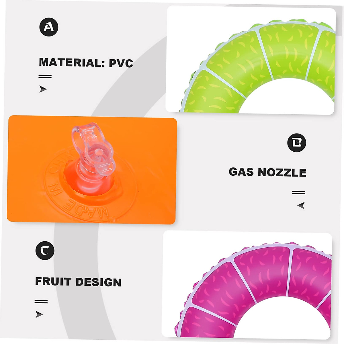 jojofuny 3pcs Fruit Swim Ring Pool Floats Fruit Pool Tubes Toys for Kids Toddler Playset Beach Toys Kid Toys Fruit Swimming Ring Children Toys Inflatable Pool Casual PVC Baby Swimming Pool