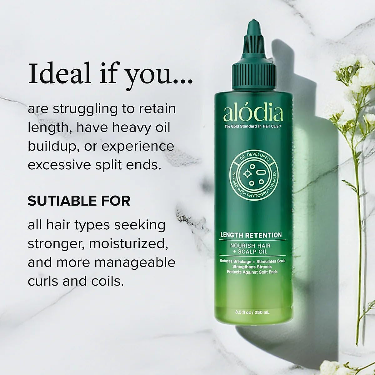 ALODIA Nourish & Grow Hair and Scalp Treatment - Avocado Oil & Rosemary Pre-Shampoo and Hot Oil for All Hair Types - 8 oz