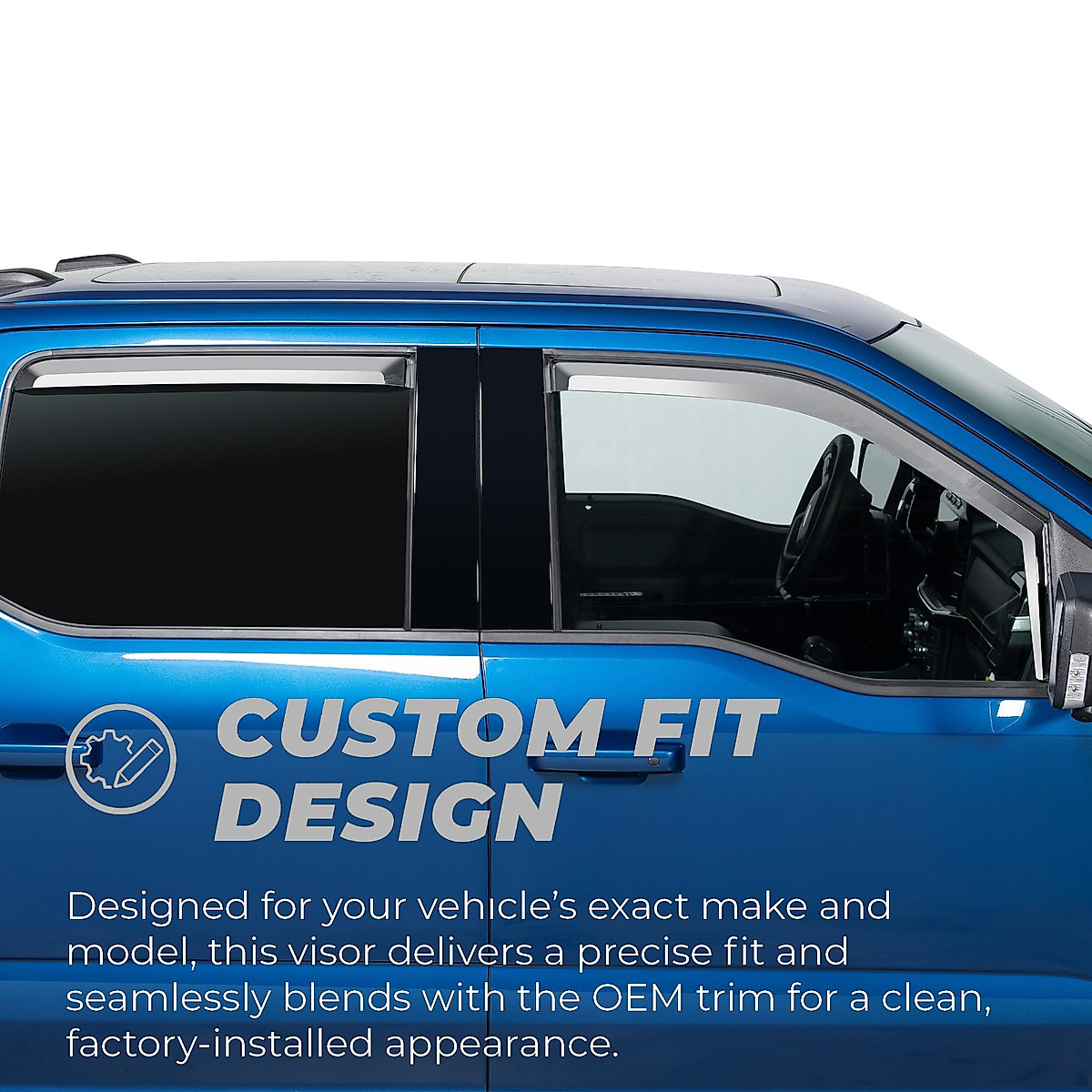 Putco 99-16 Ford SuperDuty Crew Cab (Set of 4) Element Chrome Window Visors