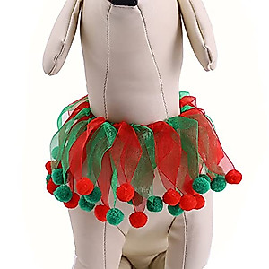 Christmas Dog Collar Hat Cat Costume 1 PCS Red Green Collar with 1 PCS Green Santa Hat Xmas Tree Headdress for Christmas Pet Decoration Holiday Dress