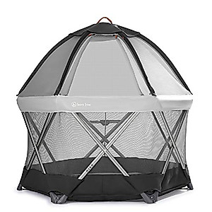 born free NISA-Playard - Easy Pop Open Portable-Playard with Oversized Canopy, Padded Floor and Machine Washable Fabrics