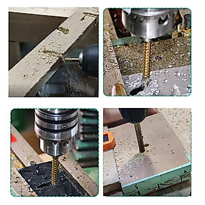 PERFACTOOL 6Pcs Titanium Nitride Coated Twist Drill Bits Set Straight Shank, 4241 high-Speed Steel,135 Degree Tip,Cobalt Drill bit Set Power Tool for Hardened Metal, Stainless Steel, Plastic and Wood