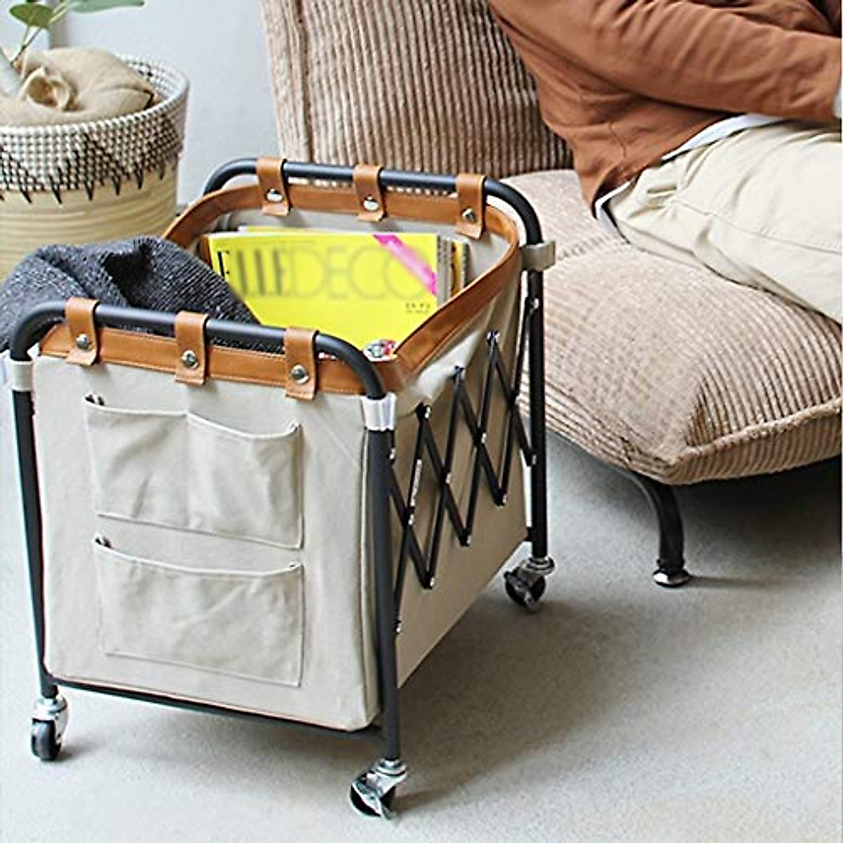 Newspaper Baskets Magazine Holder Newspaper Rack Foldable Mobile Storage Basket Living Room Newspaper Rack Magazine Rack Storage Rack Storage Book Shelf Book Shelf