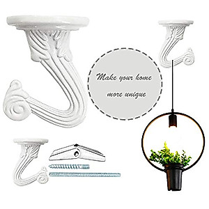 10 Sets Ceiling Hooks - Heavy Duty Swag Hook with Hardware for Hanging Plants Ceiling Installation Cavity Wall Fixing White