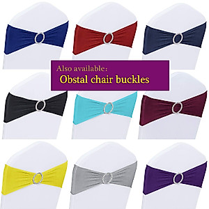 Obstal 10 PCS White Spandex Dining Room Chair Covers for Living Room - Universal Stretch Chair Slipcovers Protector for Wedding, Banquet, and Party