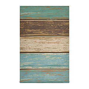 Teal Green Brown Wood Texture Kitchen Towel, Dish Towels Quick Drying Tea Towels Absorbent Hand Towels for Kitchen Sink Dinner Table 28 x 18 Inches, Set of 4