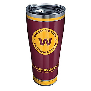 Tervis Triple Walled NFL Washington Insulated Tumbler Cup Keeps Drinks Cold & Hot, 30oz - Stainless Steel, Touchdown