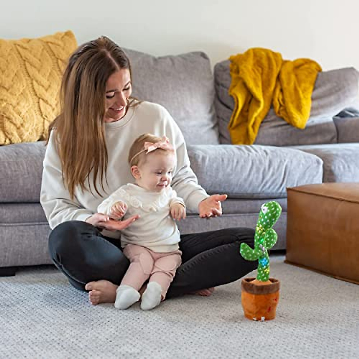 Tiny Tots Toys Dancing Cactus Mimicking Toy for Baby - Talking Cactus That Mimics and Sings - 125 Songs 35 Nursery Rhymes for Toddlers and Up | Repeats, Mimics and Wiggles with Dazzling LED Lights