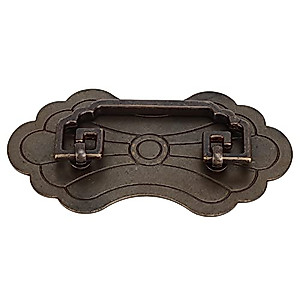 Cabinet Handles Vintage Drawer Pulls Antique Drawer Handle Retro Chinese Style Brass with 2 Screws 12.8x7cm (Bronze)