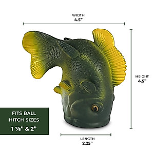 Rivers Edge Products Trailer Ball Cover, 1 7/8 to 2-Inch Trailer Hitch Ball Cover, Fishing Tow Ball Protector, Funny Towing, Trailer, Truck, or RV Accessories, Bass