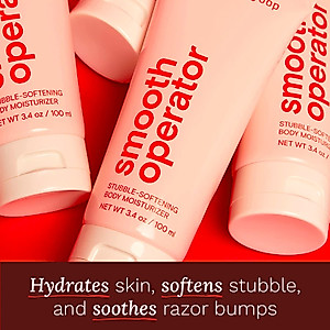 Alleyoop Smooth Operator Stubble-Softening Body Moisturizer - Vitamin A, C, E and Jojoba Oil Hydrate and Soften Your Skin - Works for Pre and Post Shave - Cruelty-Free and Paraben Free