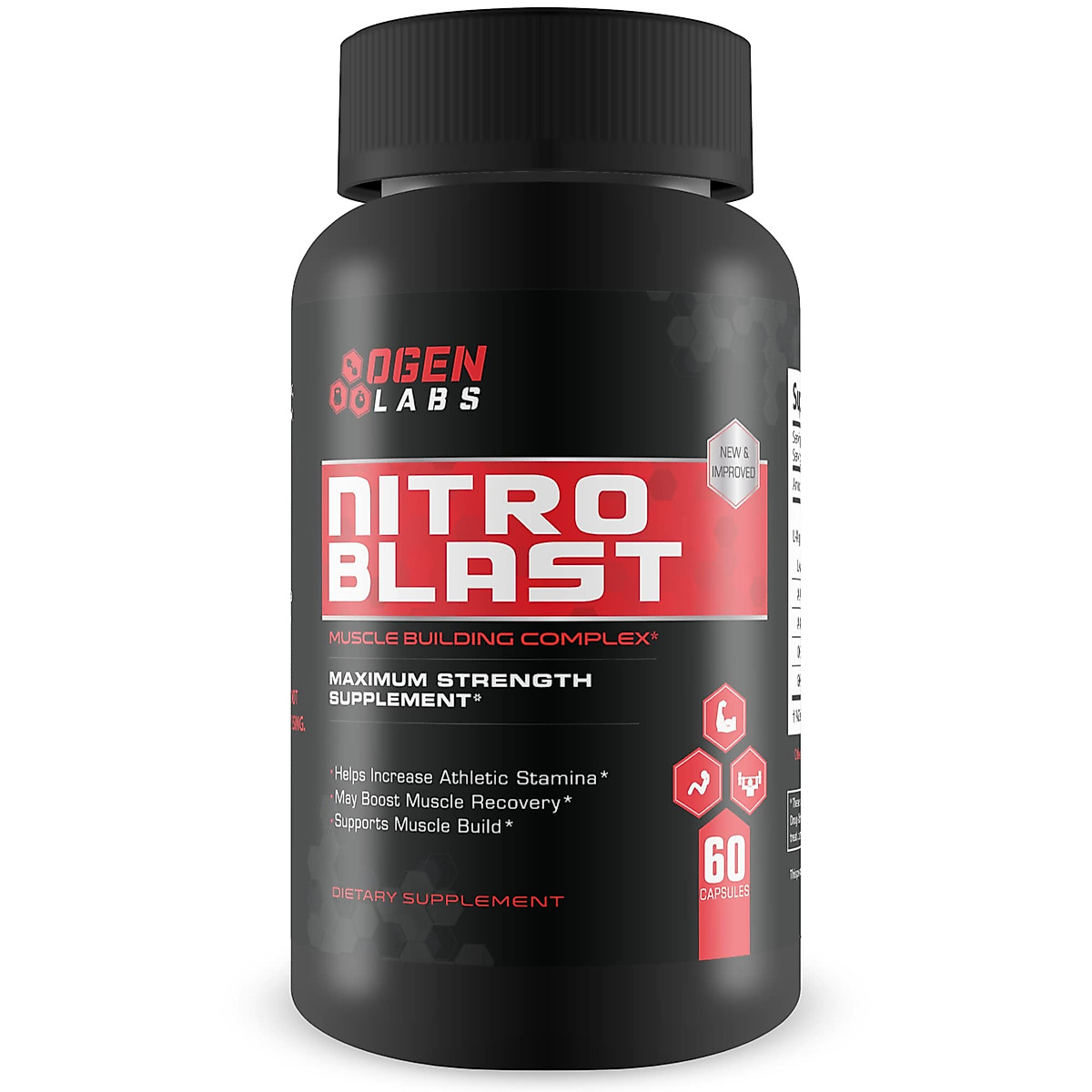 Ogen Labs- Nitro Blast- Maximum Strength Nitric Oxide Booster- Increase Stamina, Recovery and Muscle Mass