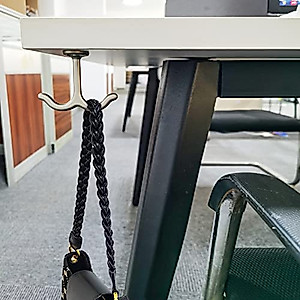 RFORPLY Zinc Alloy Double Prong Ceiling Hook Towel/Robe Clothes Hook for Closet Top Bathroom Kitchen Cabinet Garage (Pack of 6)