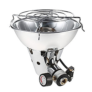 IMEISH Outdoor Portable Piezo Ignition Gas Heater Warmer Heating Stove, SILVER, 5.9 * 5.5in