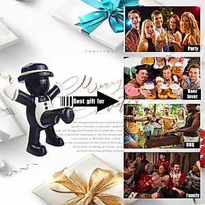 2 Pack Gentleman Bottle Openers, Unique Beer Beverage Bottle Opener for Home, Bar and Restaurant Per Box(Metal)