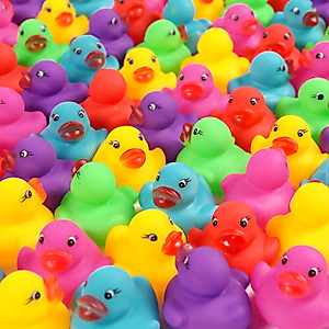 228-Pack Mini Rubber Ducks Set, Mini Colorful Rubber Duckies Bath Toy for Child,Float & Squeak Tiny Ducks Pool Toy Set for Kids Party Favors,Birthday Party Supplies,Prize Rewards