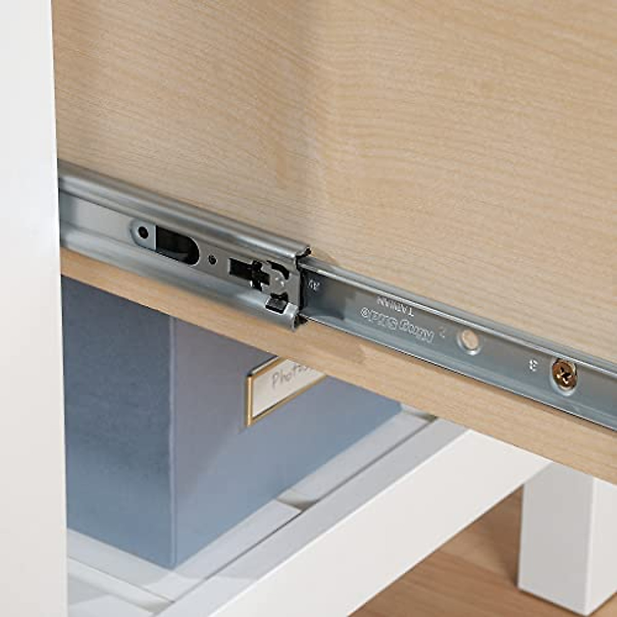 Sauder Cottage Road L-Desk, L: 65.11" x W: 58.66" x H: 29.76", Soft White Finish