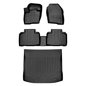 MAXLINER Custom Fit 2 Row Floor Mats and Cargo Liner Set Black for 2015-2021 Ford Edge