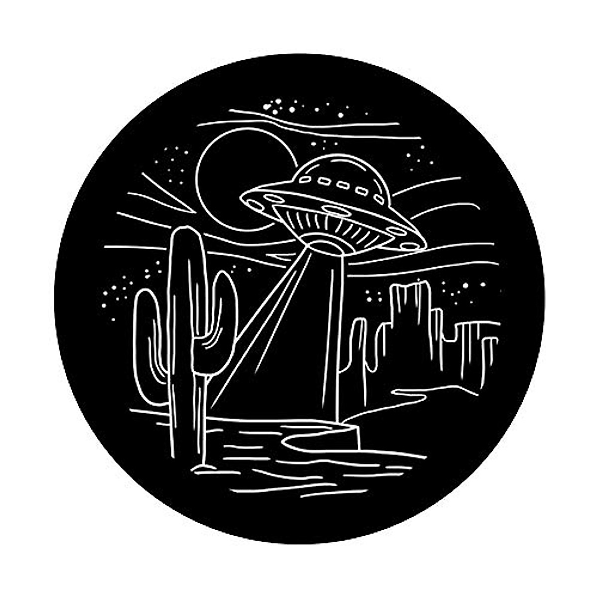 UFO Desert Retro Alien Spaceship Area 51 ET Space Lover Gift PopSockets PopGrip: Swappable Grip for Phones & Tablets