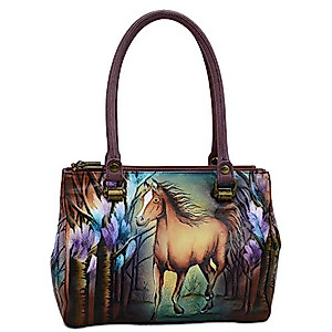 Anuschka Women's Genuine Leather Triple Compartment Medium Tote | Hand Painted Original Artwork | Free Spirit