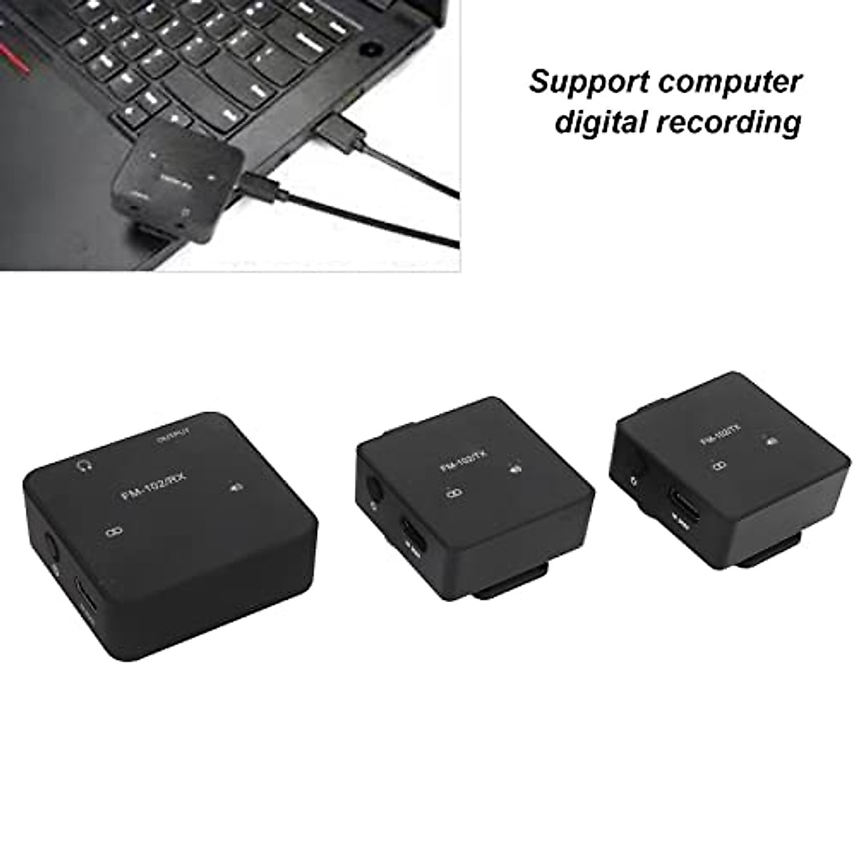 Wireless Lavalier Microphone, for DSLR Cameras Camcorders Mobile Phone Computer Sound Card, Noise Reduction Omnidirectional Clip On Mic System, for Recording