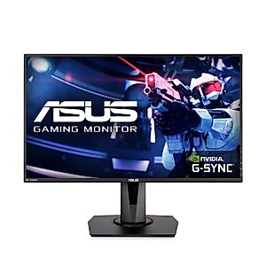 ASUS VG278QR 27” Gaming Monitor, 1080P Full HD, 165Hz (Supports 144Hz), G-SYNC Compatible, 0.5ms, Extreme Low Motion Blur, Eye Care, DisplayPort HDMI DVI (Renewed)