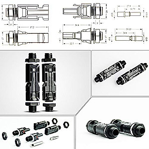 BAYM Solar Panel Cable Connector 30A 45A Panel Solar Wire Connector PV System Waterproof Combiner Box Inverter(30A 10P)
