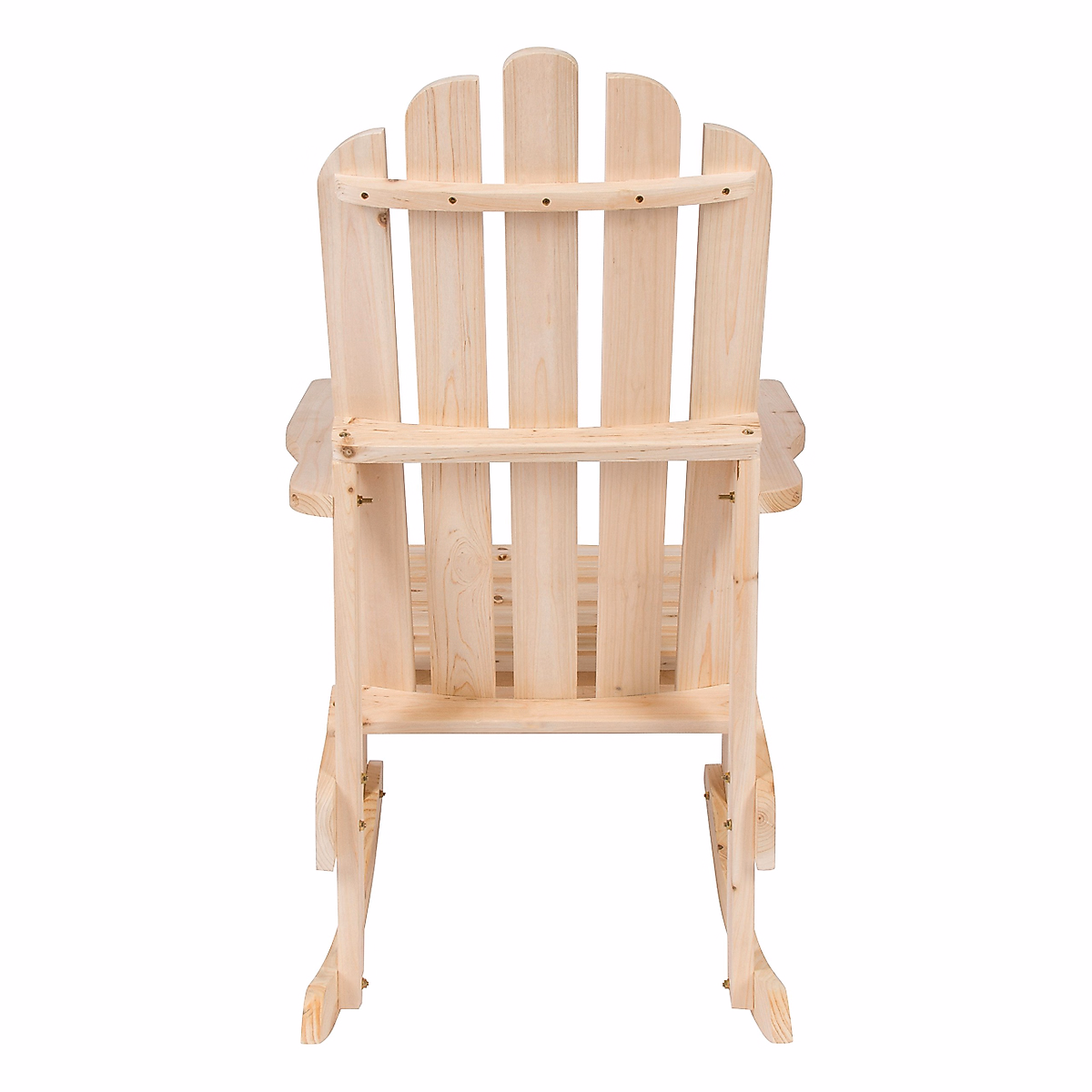 Shine Company Marina Adirondack Porch Rocker, Indoor Outdoor Wood Rocking Chair, Natural