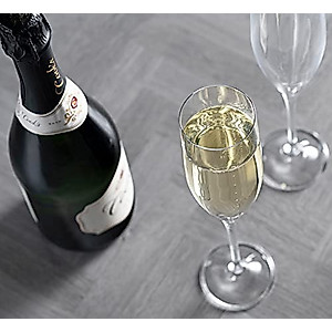 Godinger Champagne Glasses, Stemmed Champagne Flutes, Champagne Glass, European Made - 8oz, Set of 2