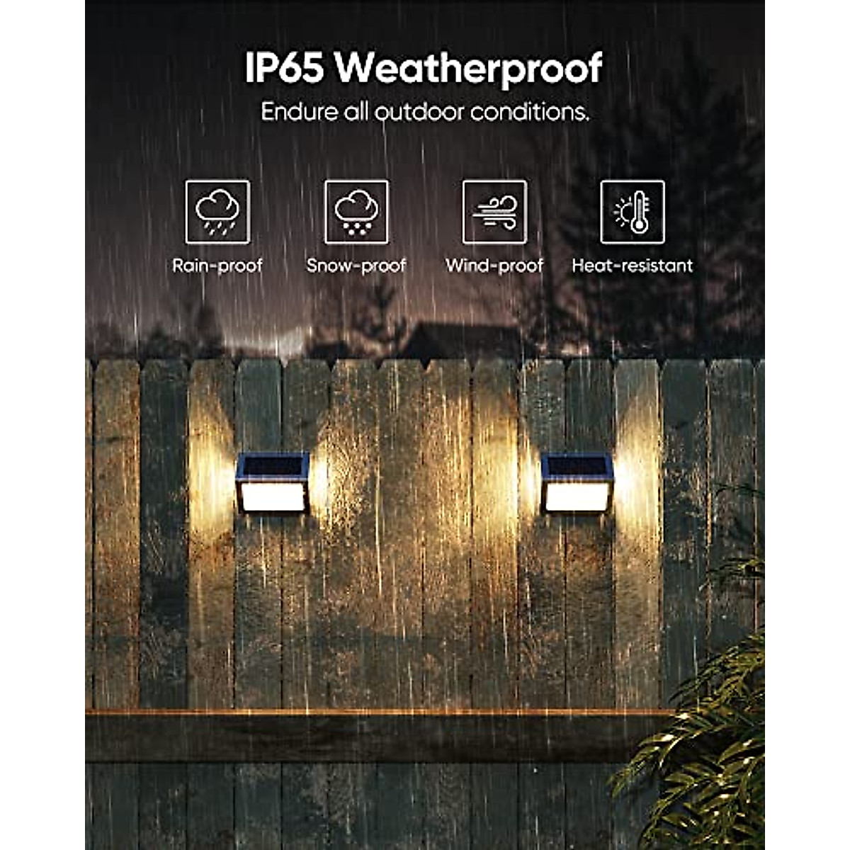 JACKYLED Solar Outdoor Deck Step Lights 8-Pack, 3-Side 270°Lighting 7 LED, Upgraded Solar Stair Lights IP65 Waterproof Solar Fence Lighting for Post, Dock, Patio, Backyard, Garden (Warm Yellow)