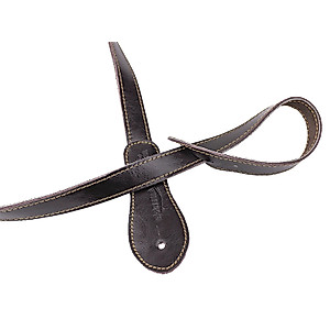 Walker & Williams M-78-BRN Soft Brown Premium Thick Grain Leather Adjustable Mandolin, Mandola, Bouzouki Strap