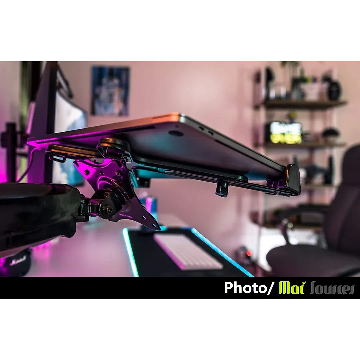 AVLT VESA 75x75 100x100 Laptop Holder for 11 Inch to 17 Inch Laptops - Supports Up to 8.8 Pounds - Adjustable Steel Laptop Mount Tray - Strong Securing Strap (Laptop Tray Only)