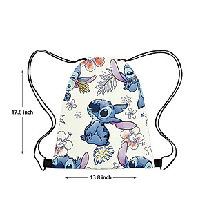 FLYZKUO Upgrade Your Style with our Stitch Merchandise Set - Complete with Drawstring Bag, Stickers, Lanyard, More