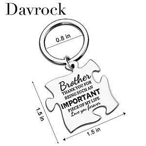 Davrock Brother Gifts from Sister Brother Birthday Gifts For Brothers from Sisters Big Brother Gift Keychain Christmas Stoking Stuffers for Men Adults My Orders Recently By Me