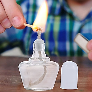 18pcs Lamp Accessories Wick Ceramic Holder Tiki Torch Wicks Oil Lantern Caps Burner Kit Tiki Torch Wick Replacement Tiki Wick Rope Plastic Cap Lamps