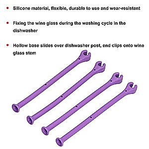 Zerodis Flexible Stemware Holder, Goblet Holder Silicone Dishwasher Attachment Wine Glass Fixed Bracket Silicone Stemware Saver for Wine Champagne Glasses
