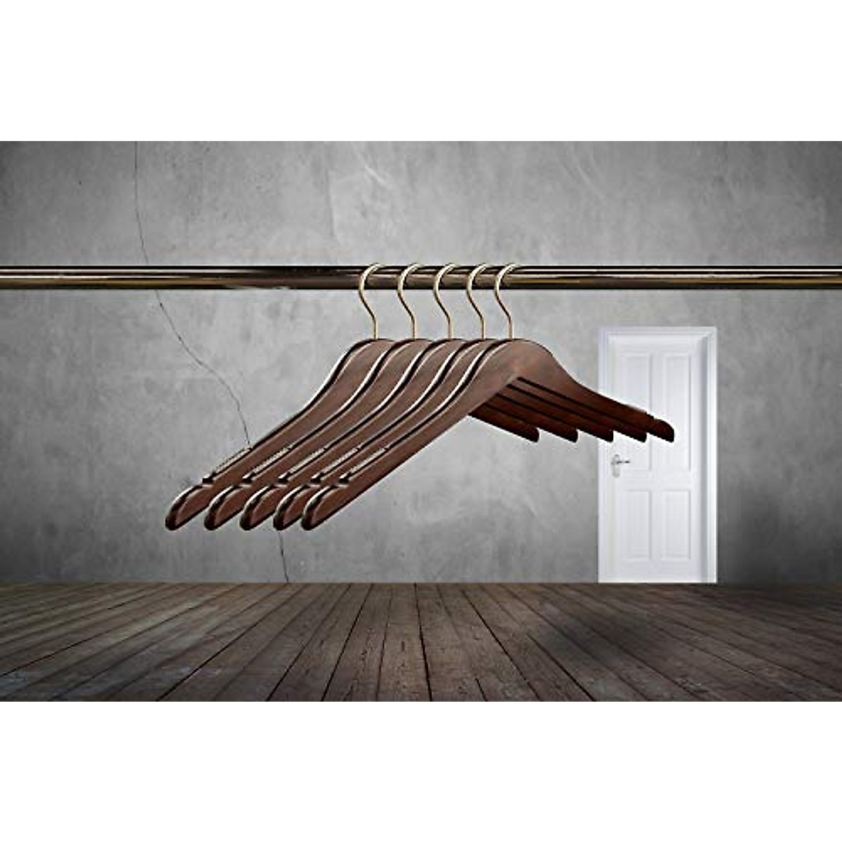 NAHANCO 20317 Wooden Top Hanger, Flat, 17", Low Gloss Mahogany Finish (Pack of 100)