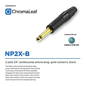 Mogami 2524 Guitar Bass Instrument Cable | 1/4 Inch TS to 1/4 silentPLUG TS | Neutrik Gold | 35 Feet | Black | Assembled in The USA