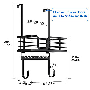 TJ.MOREE Over The Door/Wall Mount Ironing Board Hanger, Laundry Room Iron and Ironing Board Caddy Storage for Water Mister, Fabric Sprays, Laundry Detergent