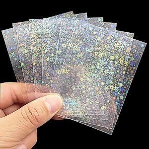 Black Lotus 100pcsLot Little Star Laser Flashing Card Sleeves Trading Cards Shield Magic Card Protector Holographic Foil Protective Cover 61x88mm
