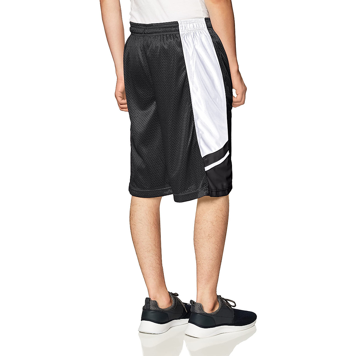 Southpole Men's Athletic Gym Mesh Shorts with Pockets, Lightweight, Quick Dry, Breathable, Black, X-Large