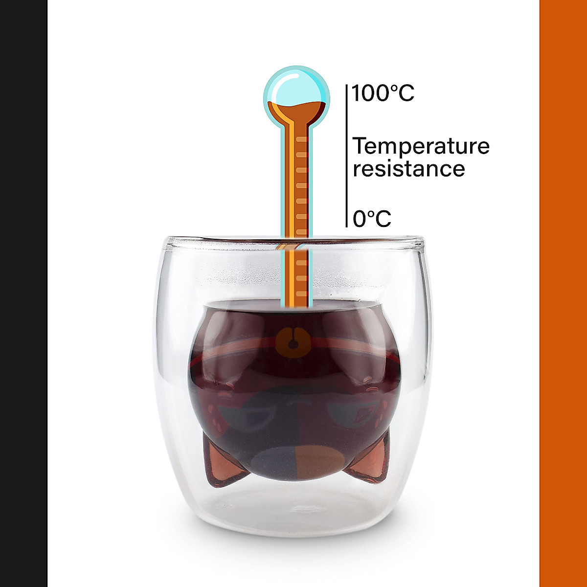 Cute Cat Creations, Lucky Cat TeaCup, Crazy Cat Lady Lovers Double Wall Borosilicate Glass 220ml Neko Tea Cup, Kawaii Kitty Kat Ears Teacup/Teapot, Adorable Lucky Cat Mom Novelty Gift.