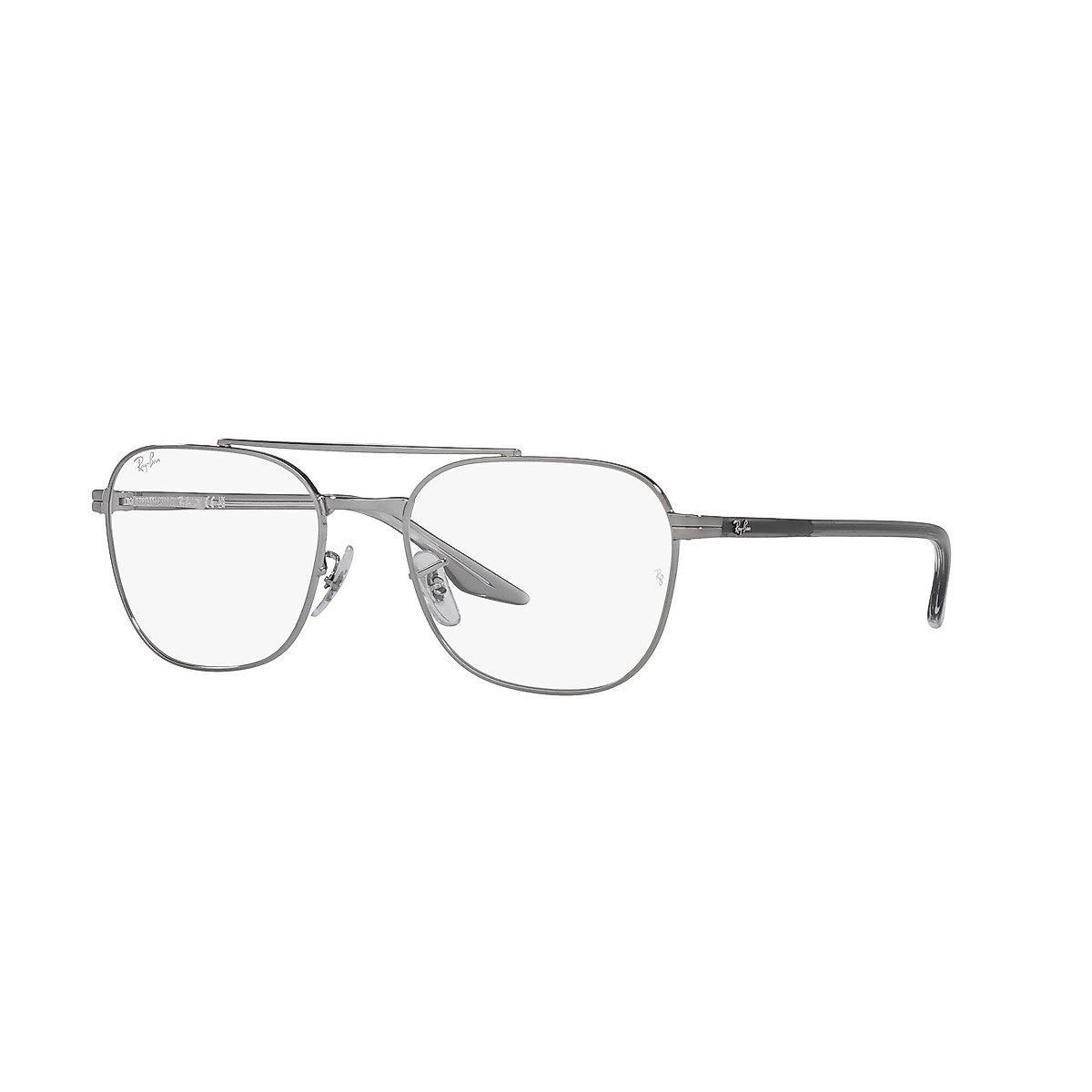 Ray-Ban RX6485 Square Prescription Eyewear Frames, Gunmetal/Demo Lens, 55 mm