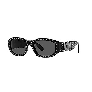 Versace Unisex Sunglasses Black Frame, Dark Grey Lenses, 53MM