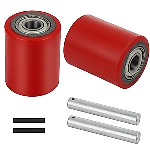 Homaisson 1 Pair Pallet Jack Load Wheels, Manual Pallet Jack Truck Wheels 3” x 3.75” with Bearings ID 20mm, Pallet Jack and Lift Truck Rear Wheel Replacement(1 Pair)