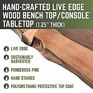 PIPE DECOR RESTORE Wood for Console Table Top or Bench 48 in. x 16 in. x 1.25 in. Reclaimed Ponderosa Pine Wood in Sunset Cedar Stain