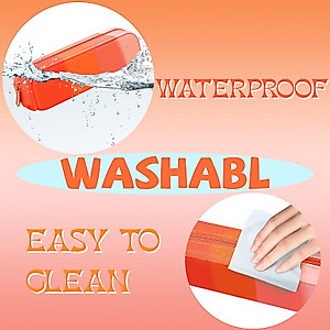 MIXVOVA Silicone Pencil Case, Colorful Pencil Pouch Portable Pencil Bag Light Waterproof Cute School Supplies Stationery, Equipped with Key Ring and Soft Rubber Leather Rope (Orange)